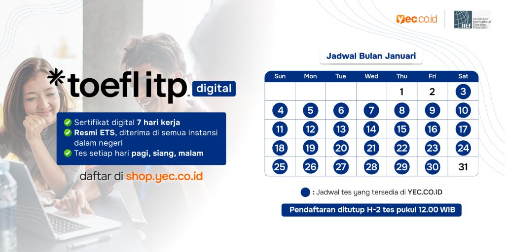 Paket TOEFL ITP Early Bird + English Proficiency Online Test (Only Test ...
